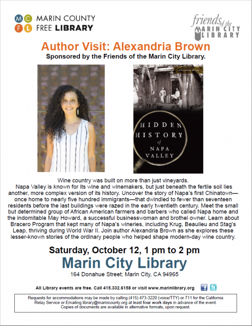 Author/Historian Visit: Alexandria Brown at the Marin City Library ...