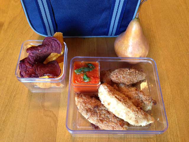 Building a Fun Lunch Box: Chicken Parmesan Fingers with Tomato Dipping ...