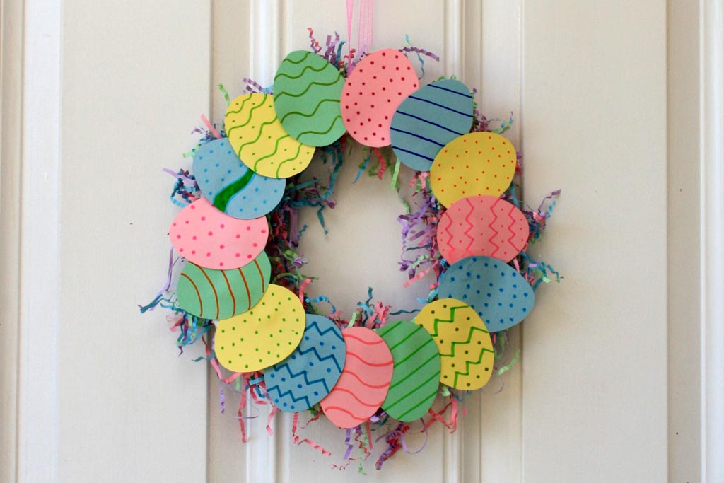 Create a Cute and Colorful Easter Egg Wreath | Marin Mommies