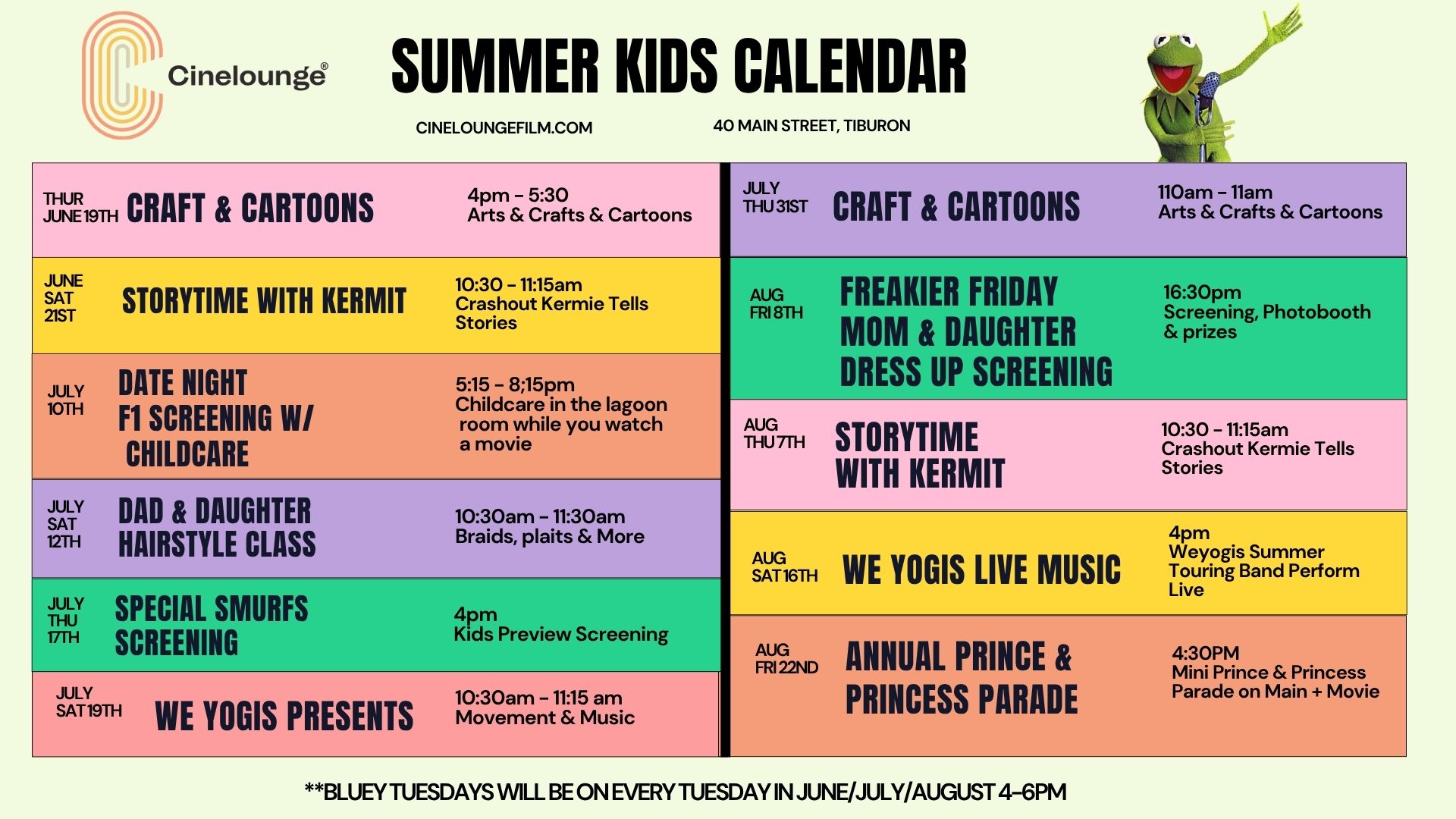 Summer Kids' Programming at Cinelounge Tiburon! | Marin Mommies
